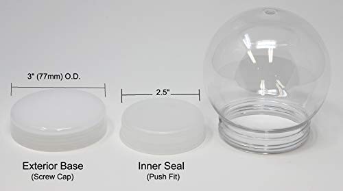 Creative Hobbies 4 Inch (100mm) DIY Snow Globe Water Globe - Clear Plastic with Screw Off Cap | Perfect for DIY Crafts and Customization
