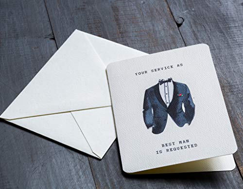 Best Man Invitation Proposal Card, Mens Tuxedo Invitation Note, Wedding Cards for Best Man, Will you be my Best Man Card