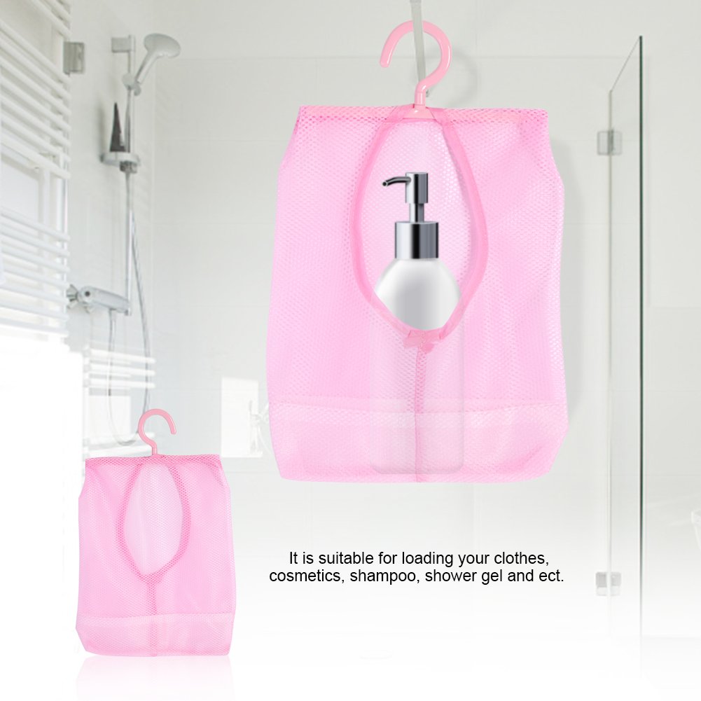 Yosoo Hanging Mesh Storage Bag, Space Saving Hanging Mesh Storage Bag for Clothes Cosmetics Shampoo Shower Gel ()