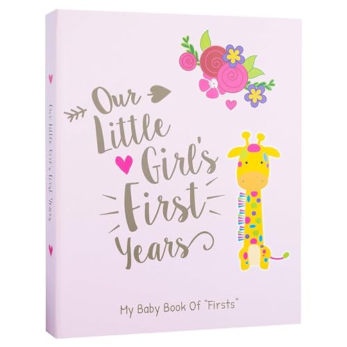 Ronica Memory Book for Baby Girl - Photo Album, Easy to Use Keepsake Scrapbook - Modern Keepsake for New Parents to Record Photos & milestones