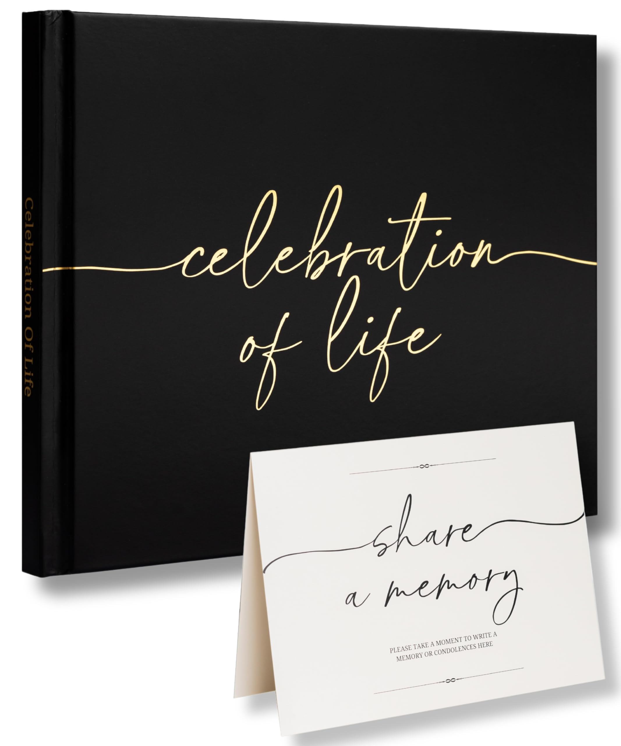 Lamare Funeral Guest Book for Memorial Service - in Loving Memory Funeral Guest Book | Celebration of Life Guest Book with Memory Table Sign & Back Pocket - Guest Sign in Book for Funeral Service