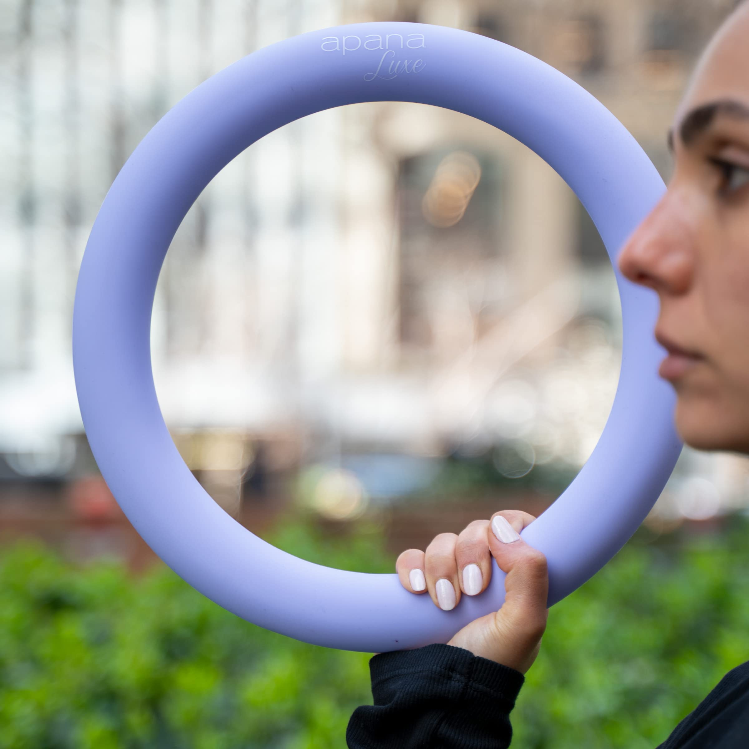 Apana Yoga Power Ring 10 Pound Strength Workout And Training Ring Yoga Dance Pilates Barre Silicone Ring For Workout and Toning (Lavender)