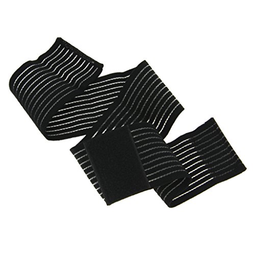 BXT Elastic Breathable Wrap Ankle Support Brace Compression Knee Elbow Wrist Ankle Hand Support Wrap Sports Bandage Strap with Hook & Loop Fastener Straps(A PIECE)