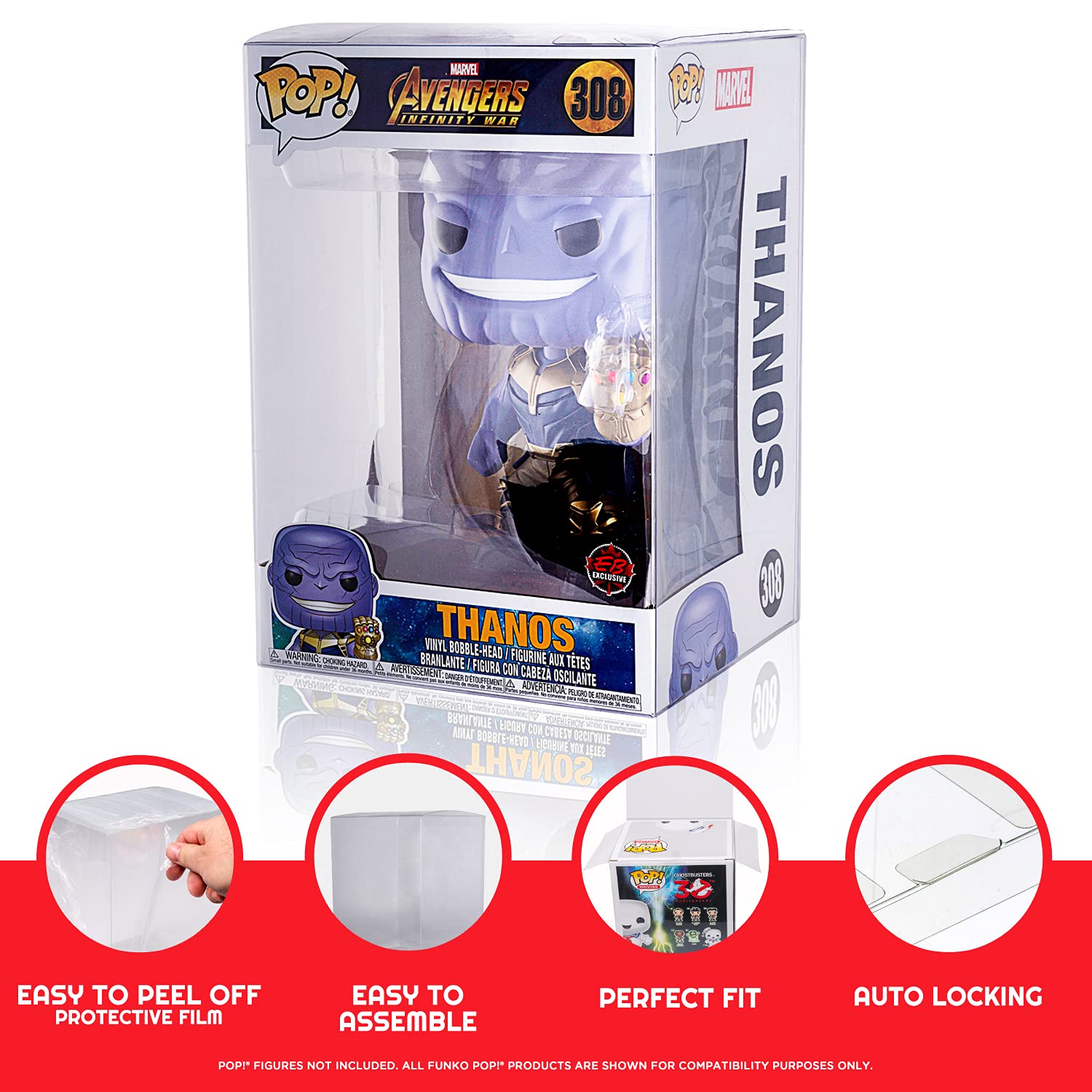 EVORETRO Pop Protector 10 inch for Funko Pop 10 inch Figures - 10 Pack - 0.35 mm Clear Thick PET Plastic Box Case Protector, Anti-Scratch, Stackable Display Case, Will Last for Years to Come