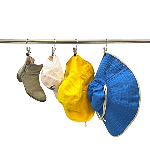 Boot Hangers for Closet, 12 Pack Hanging Clips Hook Clothes Pins for Laundry, Hanger Clips Towel Clips Boot Organizer for Home and Travel, Clothespins Clip Hangers for Pants Hats Socks Gloves