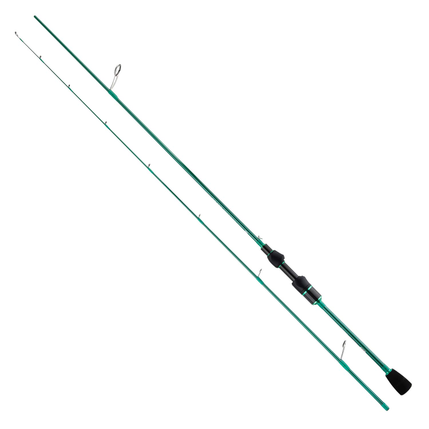 BERRYPRO Ultralight Spinning Fishing Rod, Travel Spinning Rod with Solid Carbon tip Fast Action, 2-8lbs, 1/32-1/8oz (6', 6'6'') (6'6''-Ultra Light-2pc)
