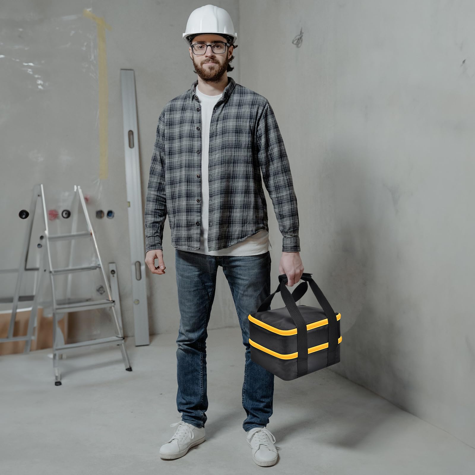 Steadtep Large Battery Storage Bag for DEWALT/for Milwaukee 20v/ 18v/ 12v Battery &Charger, Tool Batteries Carrying Case Cover for 20V 60V 2.0/3.0/4.0/5.0/6.0/9.0-Ah Battery - Double Layer (Box Only)