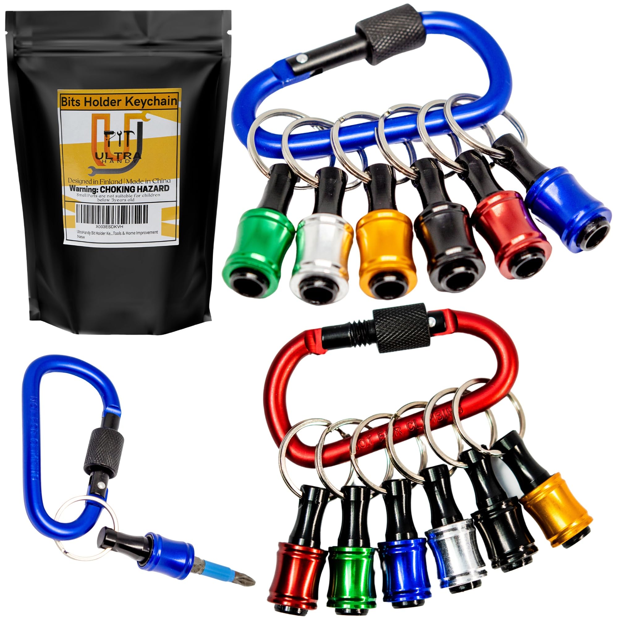 Bit Holder Keychain 2 x 6 PCS - Convenient Drill Bit Holder & Screwdriver Bit Organizer for DIY Enthusiasts - Portable, Easy-Access Design for Organized & Handy Bits - Perfect for On-the-Go Tasks