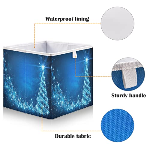 Blueangle Christmas Magic Tree Cube Storage Bin, 11 x 11 x 11 in, Large Collapsible Organizer Storage Basket for Home Christmas Décor(842)