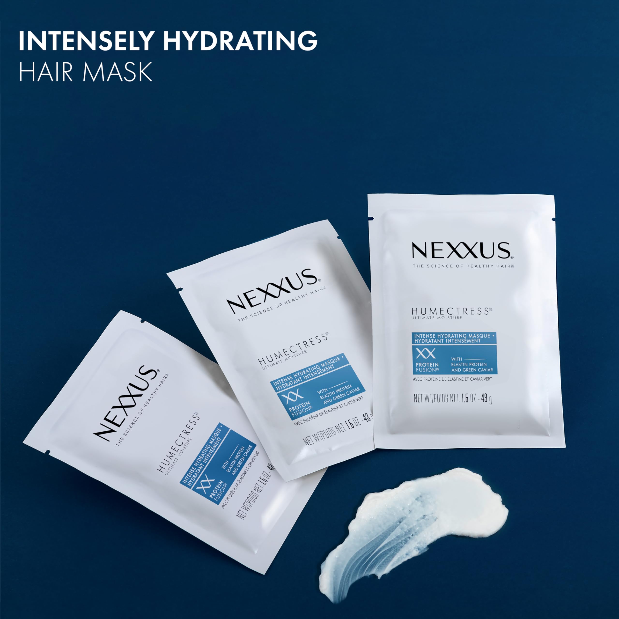 Nexxus Humectress Moisturizing Hair Masque for Dry Hair Pack of 10 deep conditioning hair treatment 1.5 oz