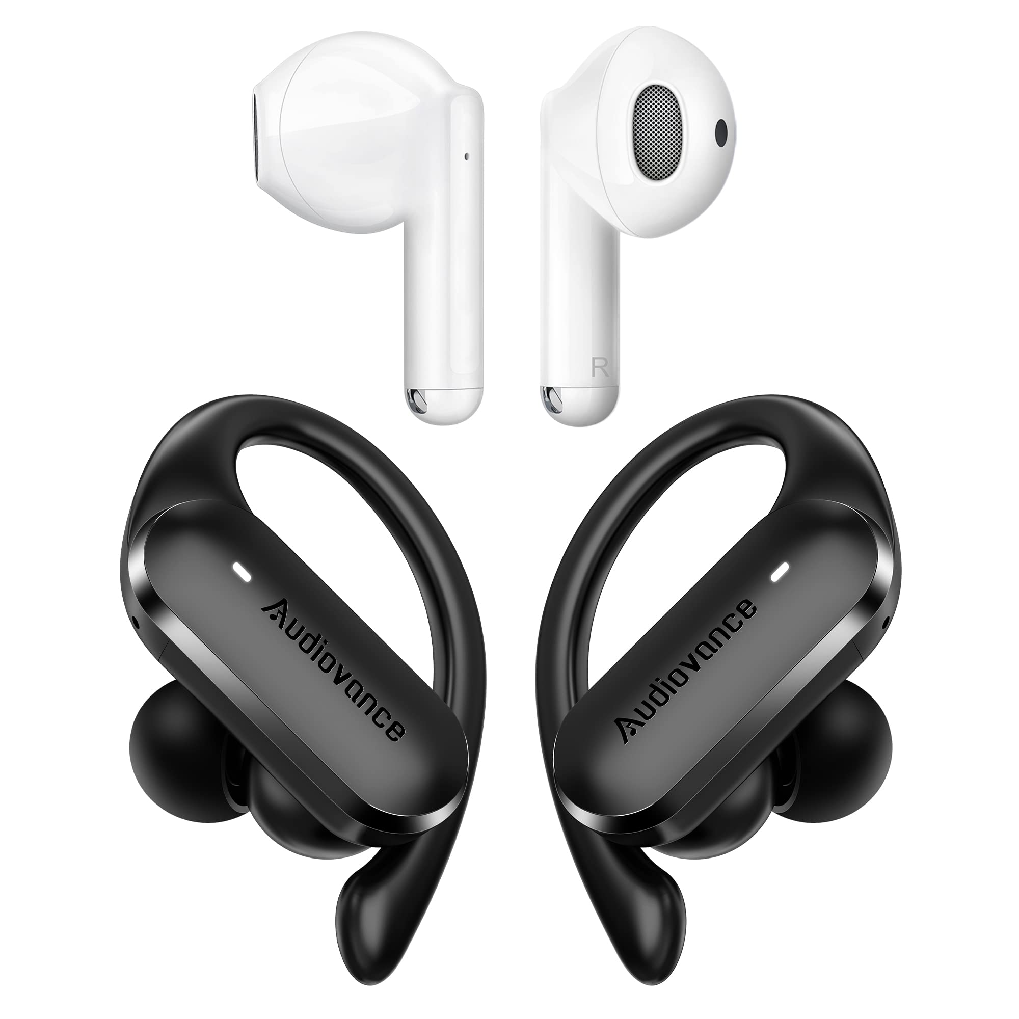 Audiovance 2 Sets Wireless Earbuds Bluetooth Headphones Ideal Gifts, Nature 301 & Speed 301, 2 Sets Wireless Ear Buds for iPhone & Android (SPNT 301)