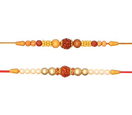 Chandan Simple Rakhi for Brother Small Bro Rakshabandhan Thread/Raksha Bandhan Rakhi (Design 4, Standard)