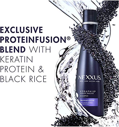 Nexxus Keraphix Shampoo for Damaged Hair Keraphix with ProteinFusion Silicone-Free with Keratin Protein and Black Rice 13.5 oz