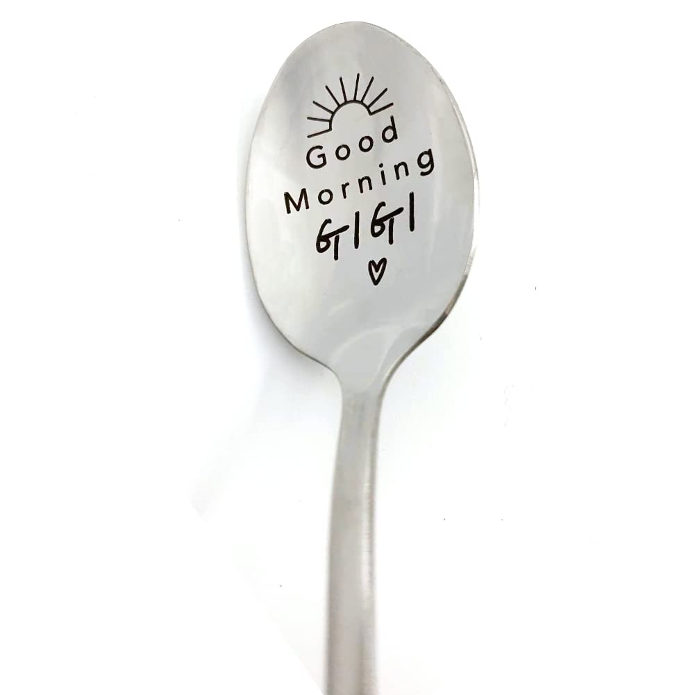 Birthday Gifts Coffee Spoons for Grandma Gigi Gifts from Grandadaughter Grandson Good Morning Gigi Spoon Christmas Gift for Nana Grandmother Cereal Spoon Tea Lovers Gifts