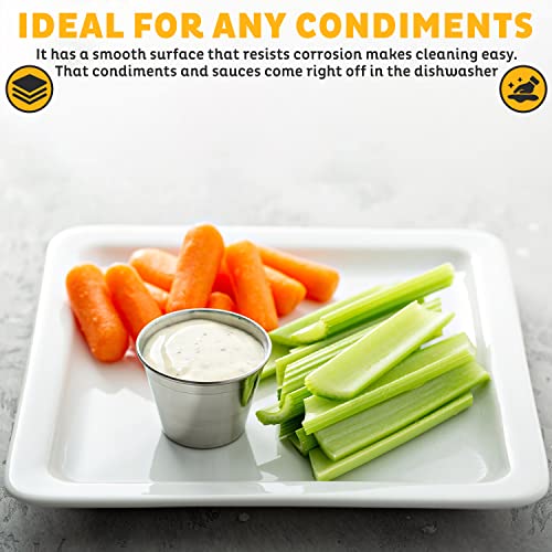 C&S Event Supply Co. 2.5oz Ramekins - Commercial Grade Silver Stainless Steel Sauce Cups, Round Small Bowls for Dipping Sauce Cup & Portion Control - Ideal for Au Jus, Condiments, Dips - Set of 12