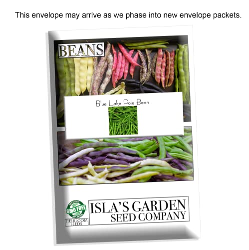 Blue Lake Pole Bean Seeds for Planting, 50+ Heirloom Green Bean Seeds Per Packet, (Isla's Garden Seeds), Non GMO Seeds, Botanical Name: Phaseolus vulgaris