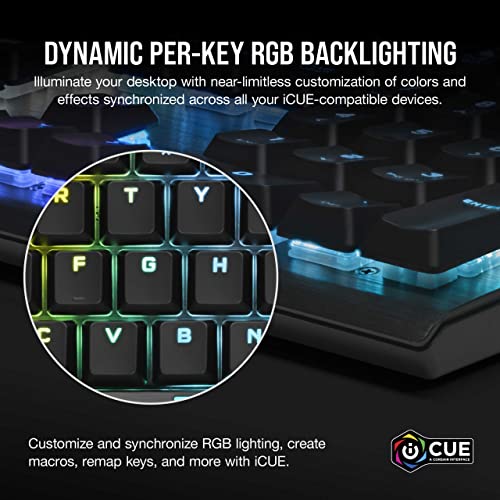 Corsair K60 RGB Pro Low Profile Mechanical Gaming Keyboard - CHERRY MX SPEED Mechanical Keyswitches – Slim and Streamlined Durable Aluminum Frame - Customizable Per-Key RGB Backlighting