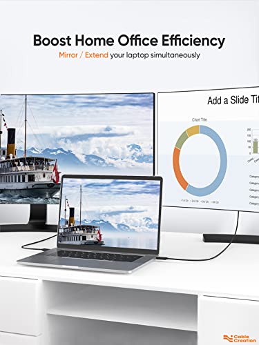 CableCreation USB C to HDMI Cable 3FT Male to Male, Thunderbolt 3/4 Compatible for Home Office, 4K@30Hz for MacBook Pro/Air/M1,iPad Pro - Black