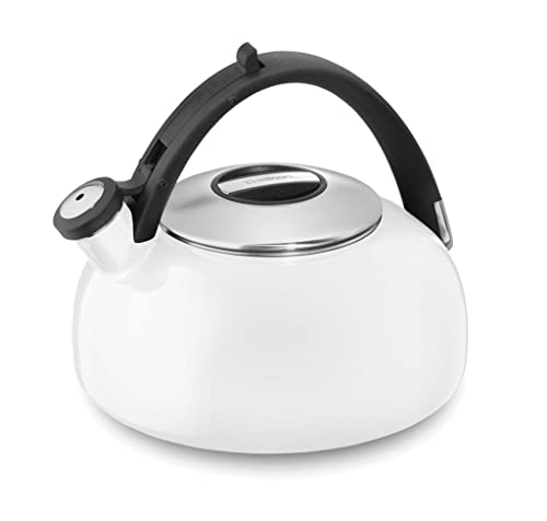 Cuisinart CTK-EOS2W Peak 2-Quart Teakettle, Make 2-Quarts of Boiling Water in this Classic Tea Kettle, Whistle Sound to Signal Water is Ready, White