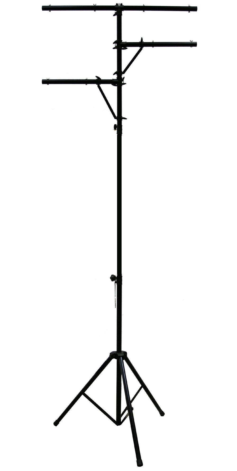 American Sound Connection Pro Audio Mobile DJ Light Stand Multi Arm Lighting T Bar Portable Tripod up to 12 Foot Height