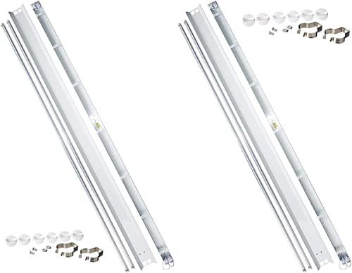 BRILLIHOOD 8FT LED Garage Shop Light, 80W (190W Equiv.), 8000LM LED Ceiling Light Fixtures, 6000K (Cool White), T8/T12 Fluorescent Light Fixture for Warehouse, Supermarket, Workshop Office, 2-Pack