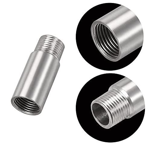Awclub Shower Head Extension Arm, 2 Pack 2-Inch G1/2 Male x G1/2 Female Thread 304 Stainless Steel Cast Pipe Fitting Coupler