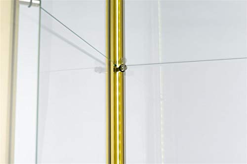 Displays2go Illuminated Tempered Glass Showcases – Gold (DCKDMT24G)