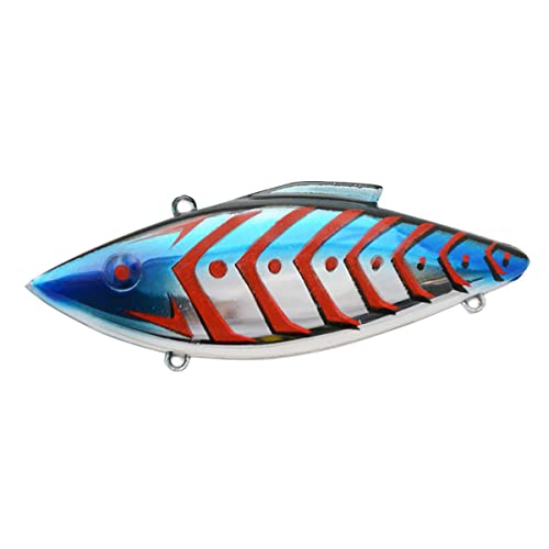 Bill Lewis Lures Lifelike Vibrations Rat-L-Trap 1/2 OZ Lipless Crankbait Fishing Wobble Sinking Lure for Black Bass, Trout, Walleye, Pike, Salmon, Chrome-RED Bones