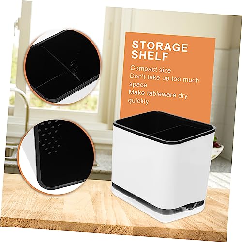 BESPORTBLE Hanging Utensil Holder Drainable Chopstick Holder Hanging Utensil Holder Desktop Stand Cutlery Storage Organizer Flatware Drying Kitchen Utensils Drying Rack Black 1pc