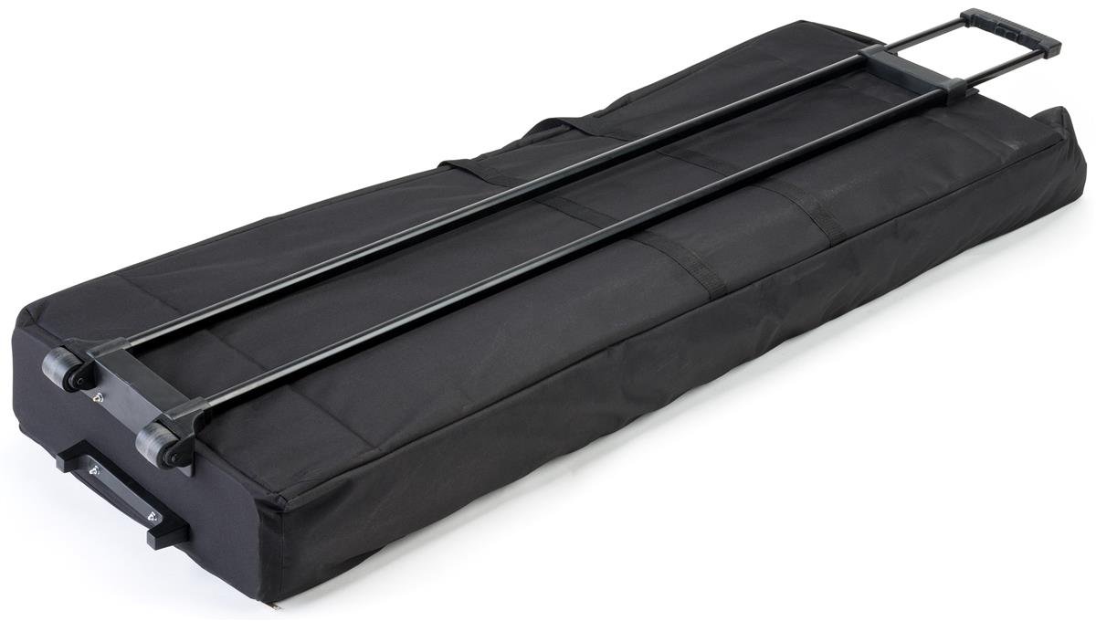 Displays2go, Rollable Carpet Black Carry Bag, Wheels, Aluminum and Canvas Construction - Black (SOCASE01)