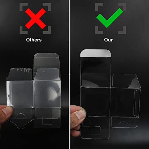COTOPHER 35 Pcs Clear Boxes for Favors, 4x4x4 Inches Clear Gift Boxes PET Material Clear Cupcake Boxes Plastic Small Gift Boxes with Lids, Party Favor Boxes for Wedding Favors Baby Shower