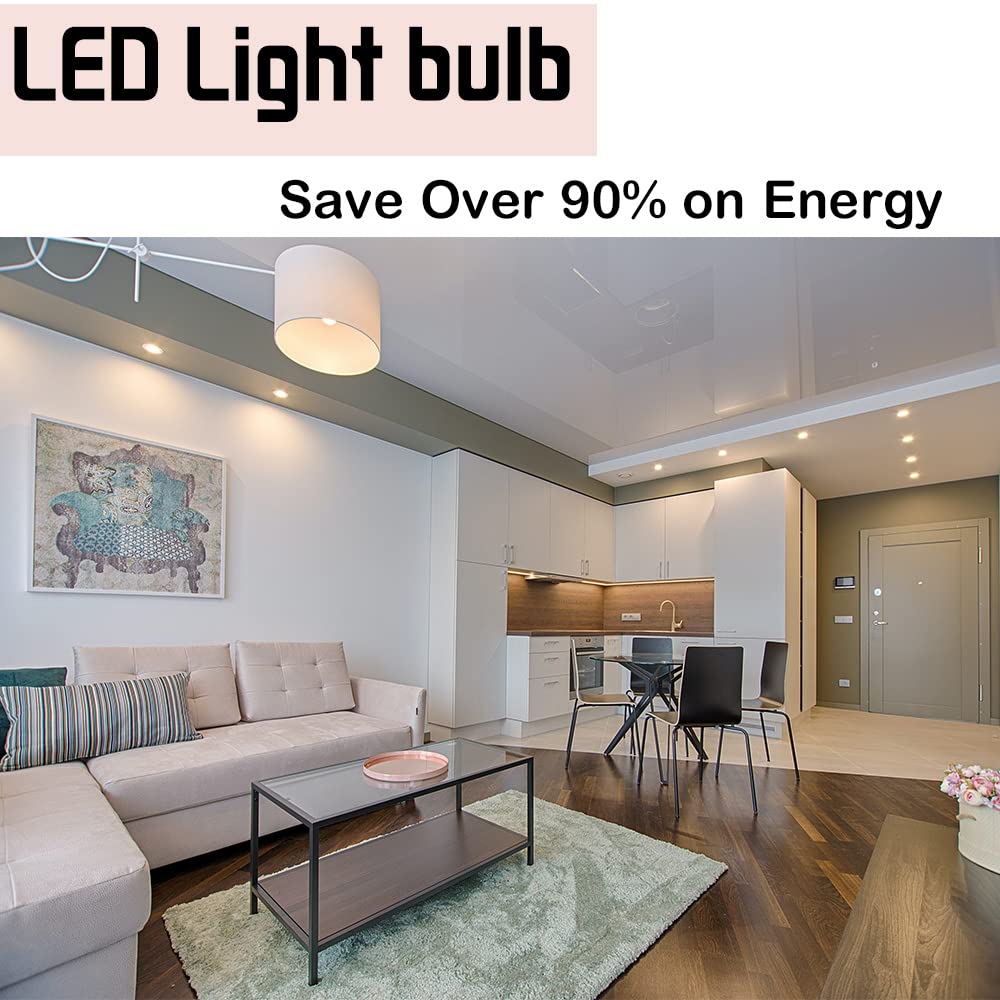 Geminilite GU10 LED Bulbs Non-Dimmable, 3000K Warm Light Replacement for Recessed Track Lighting, 5W GU10 Bulb with 38° Spotlight for Kitchen, Range Hood, Living Room, 6 Pack 120V