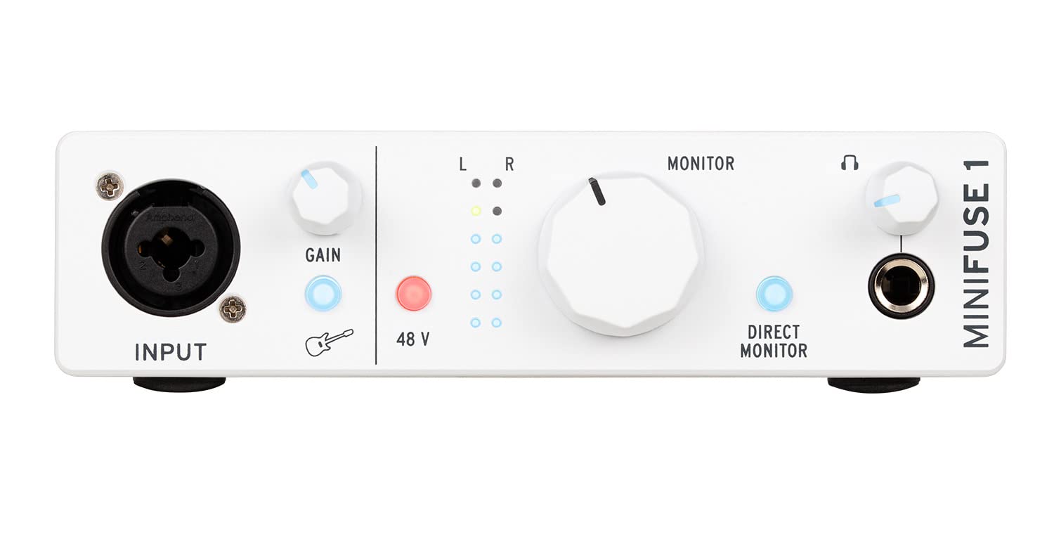 Arturia MiniFuse 1 - Compact USB Audio Interface with Creative Software for Recording, Production, Podcasting, Guitar - White