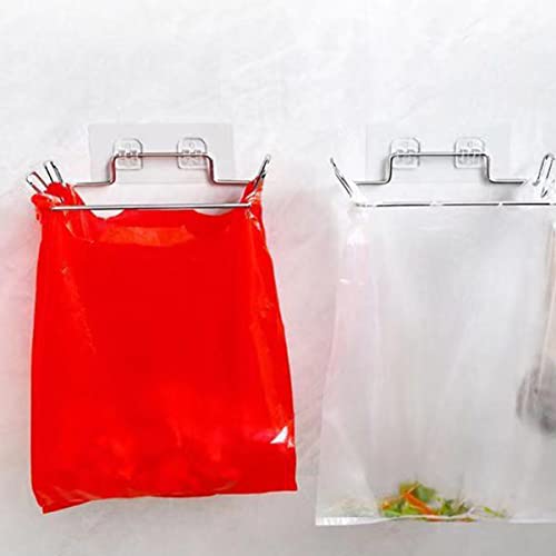 Cabilock 2set Organizer Sink Shopping Over Bags Door Can Hook Trash Cabinet Cupboards Hangers Holders Garbage Towel Reusable Bathroom Pantry Wastebasket for Room Wall Store