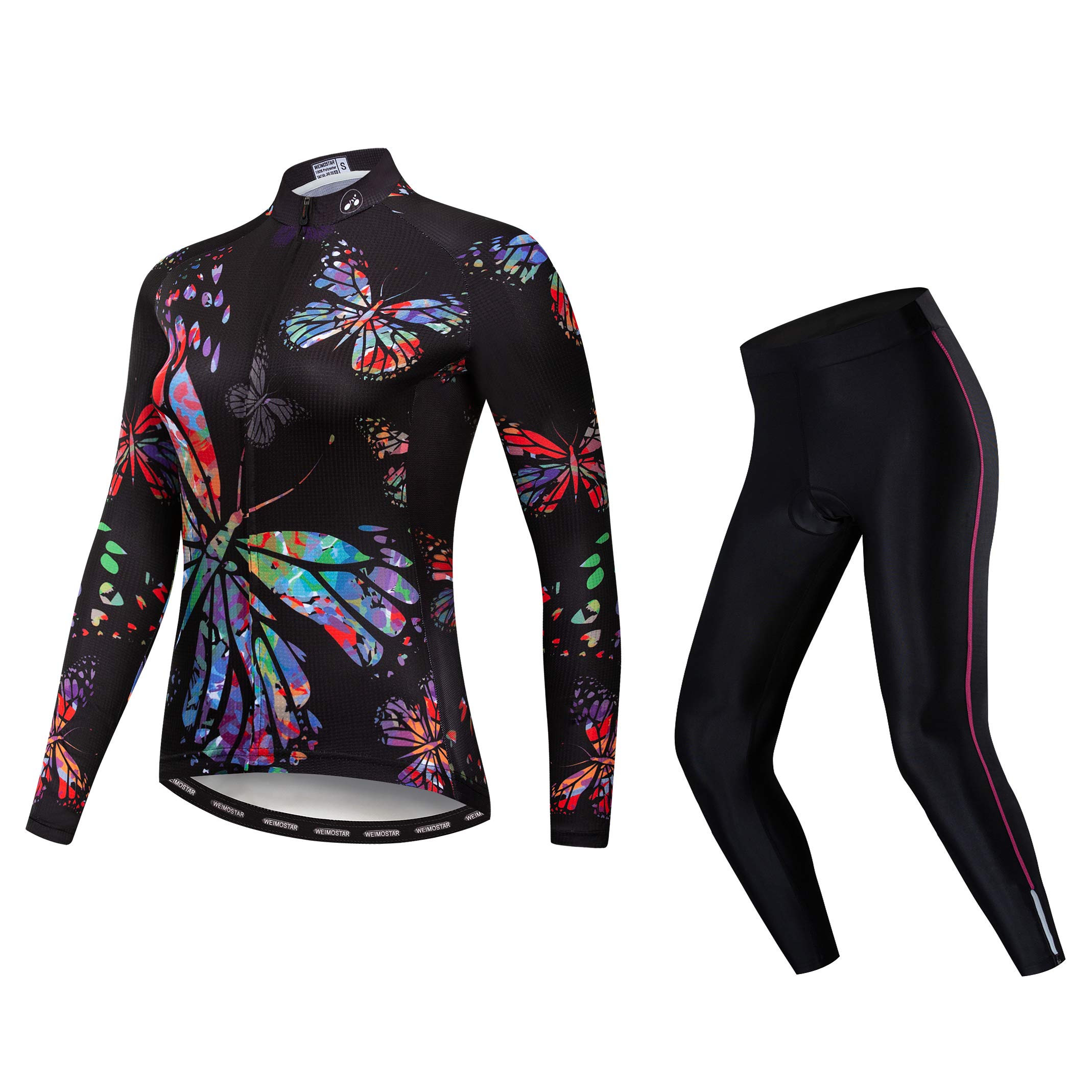 Anti-UV Spring Womens Cycling Jersey Set Long Sleeved 100% Polyester Bicycle Clothing Breathable Riding Cycling Clothes