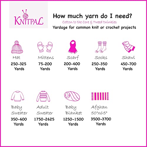 Cotton to The Core Knit & Crochet Heather Yarn, Soft for Babies, (Free Patterns), 6 skeins, 852 yards/300 Grams, Light Worsted Gauge #3 (Jean Blue)