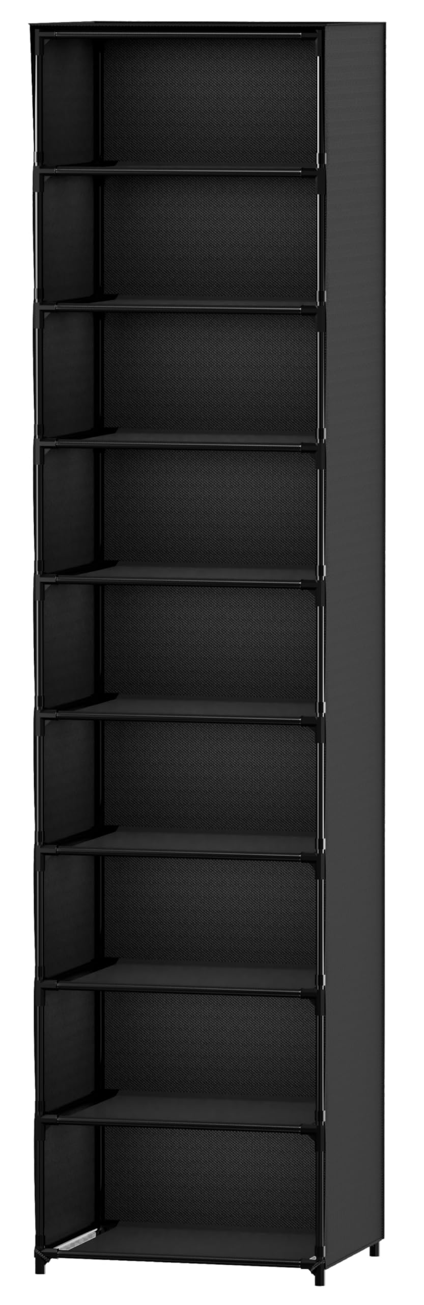 FIDUCIAL HOME 18 Pairs Shoe Cubby 9 Tiers Covered Shoe Rack Shelf Storage Organizer Tall Narrow Space Saving for Entryway Closet