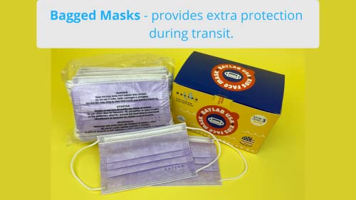 BAYLAB USA ASTM Level 3 Kid Size Disposable 3-Layer Face Masks, Bay Blue, Pack of 50