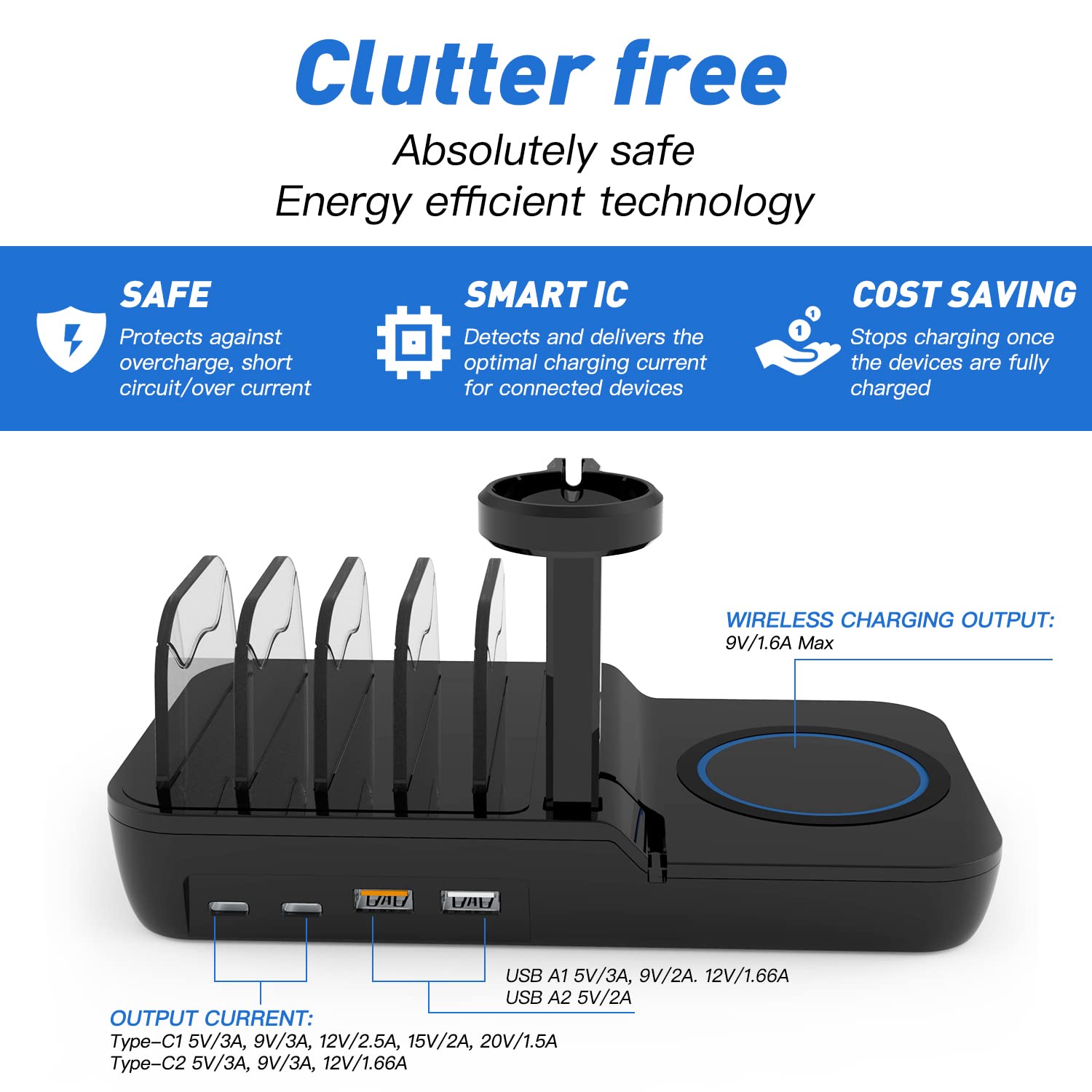 AUKUU Charging Station,60W Charging Station for Multiple Devices