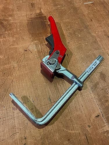 BESSEY GTR16S6H All Steel Ratcheting Table Clamp with 6 5/16 Capacity x 2 5/16 Throat Depth & 540 lb Clamping Force, Red/Silver