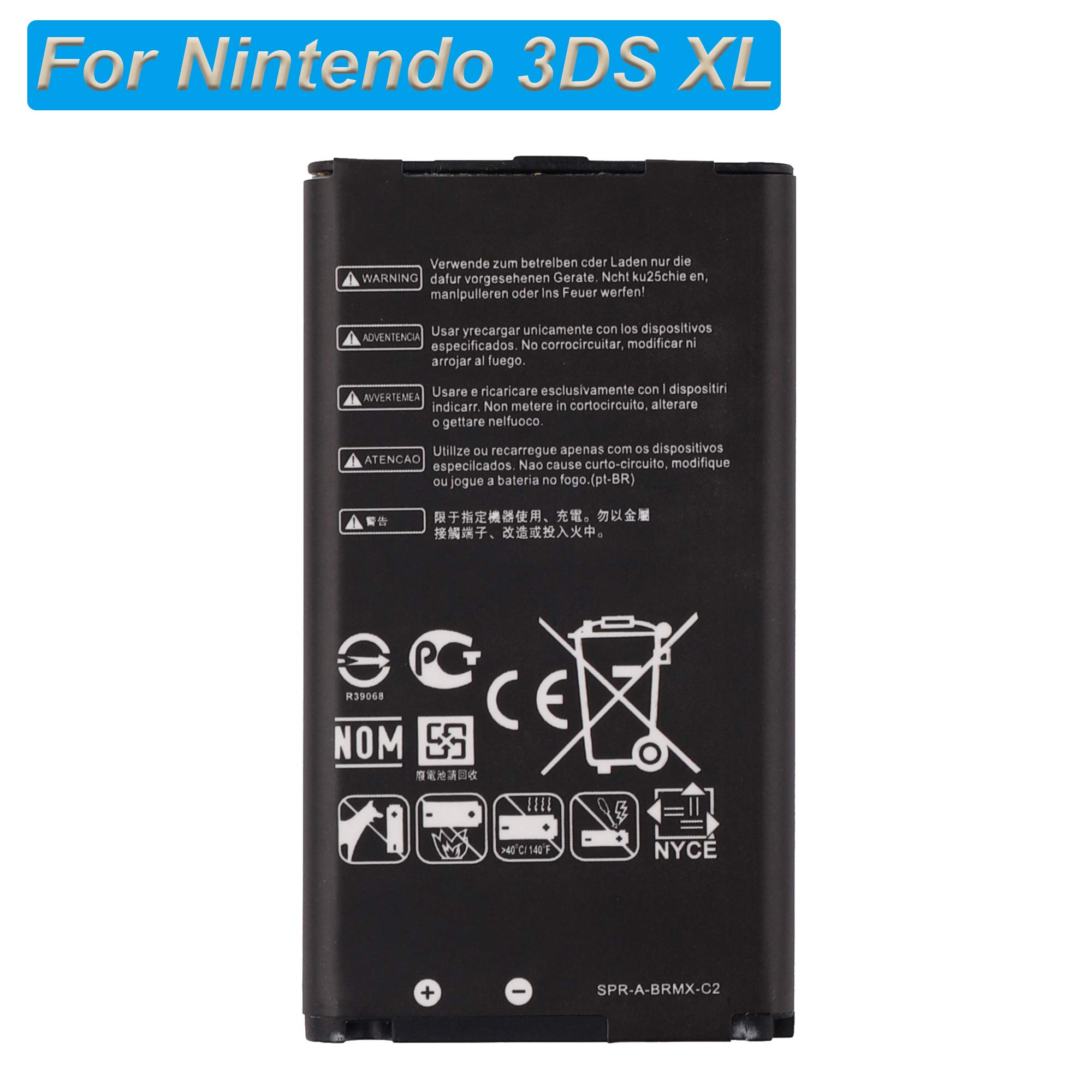 E-YIIVIIL Replacement Battery SPR-003 Compatible with Nintendo 3DS XL and New 3DS XL Game Console 0 Cycle Internal New Upgrade Replacement Battery1750mAh