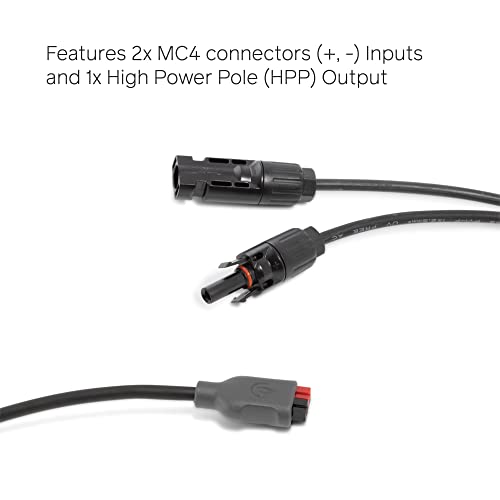 BioLite, Solar MC4 to HPP Adapter Cord, 15” for Solar Compatibility, Works with BaseCharge Power Stations