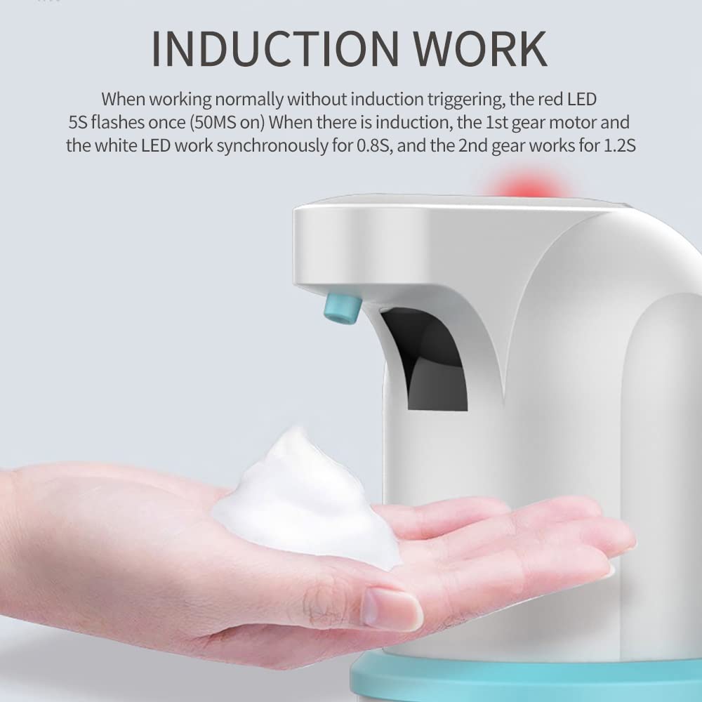 AVLUZ Soap Dispenser, Automatic Induction Foaming Soap Dispenser, Touchless Infrared Sensor USB Rechargeable Liquid Dispenser (Color : Red)