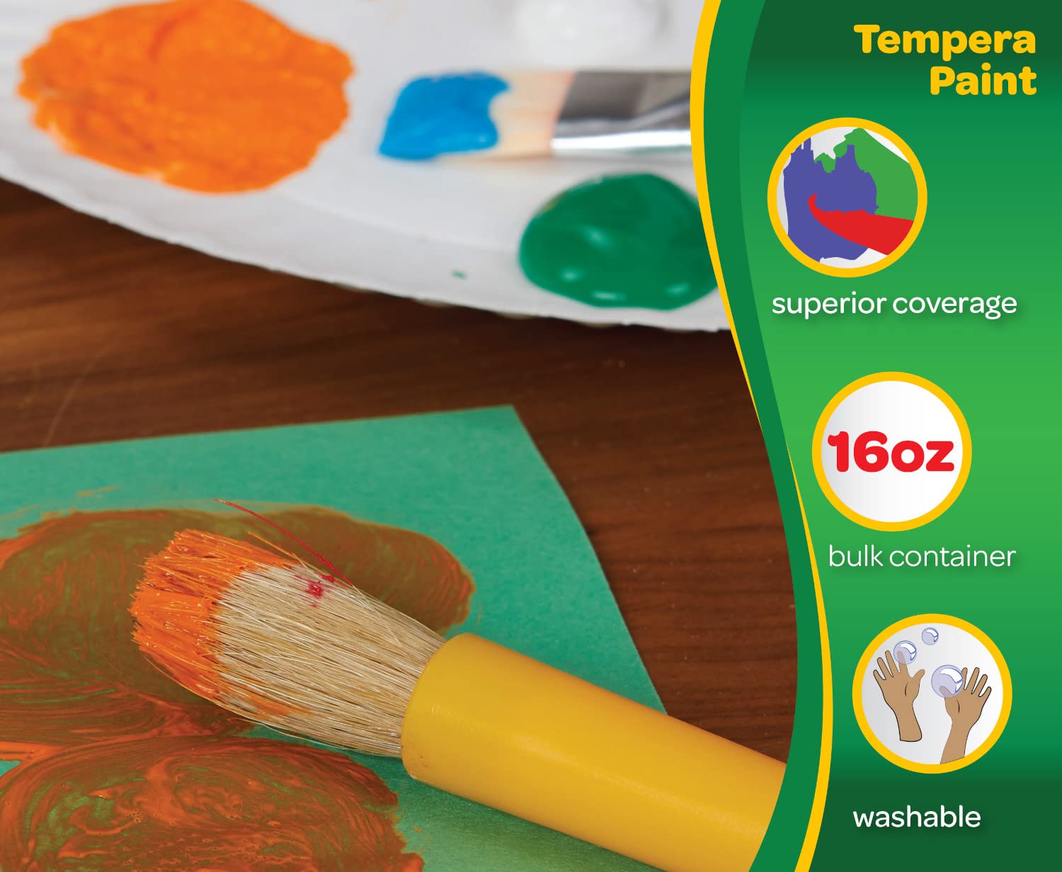 Crayola Premier Tempera Paint For Kids - Turquoise (16oz), Kids Classroom Supplies, Great For Arts & Crafts, Non Toxic, Easy Squeeze Bottle