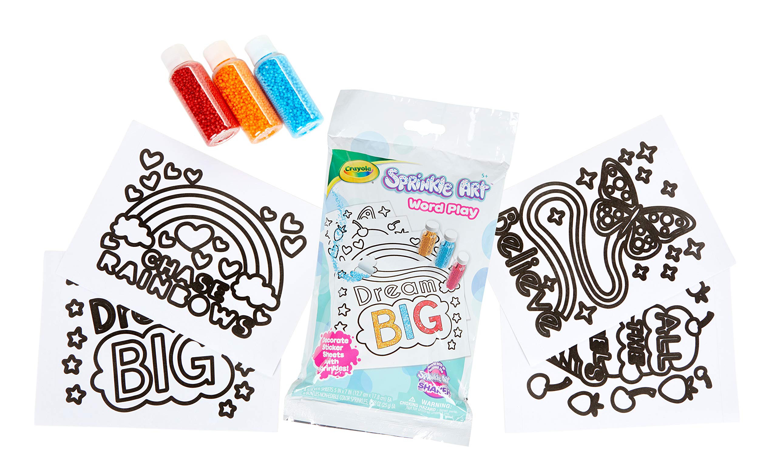 Crayola Sprinkle Art Say What Activity Kit, Word Art, Gift for Girls, Age 5, 6, 7, 8