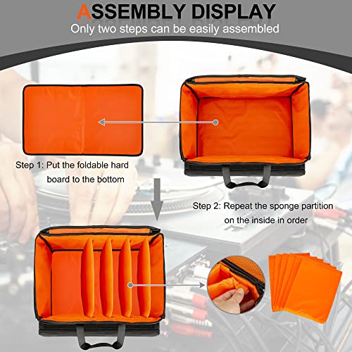 IBVIVIC High Capacity Gig Band Cable File Bag, 600D Oxford With with Adjustable Dividers and Double Separate Bags, for Cords, Sound Equipment, DJ Gear, Musician Accessories