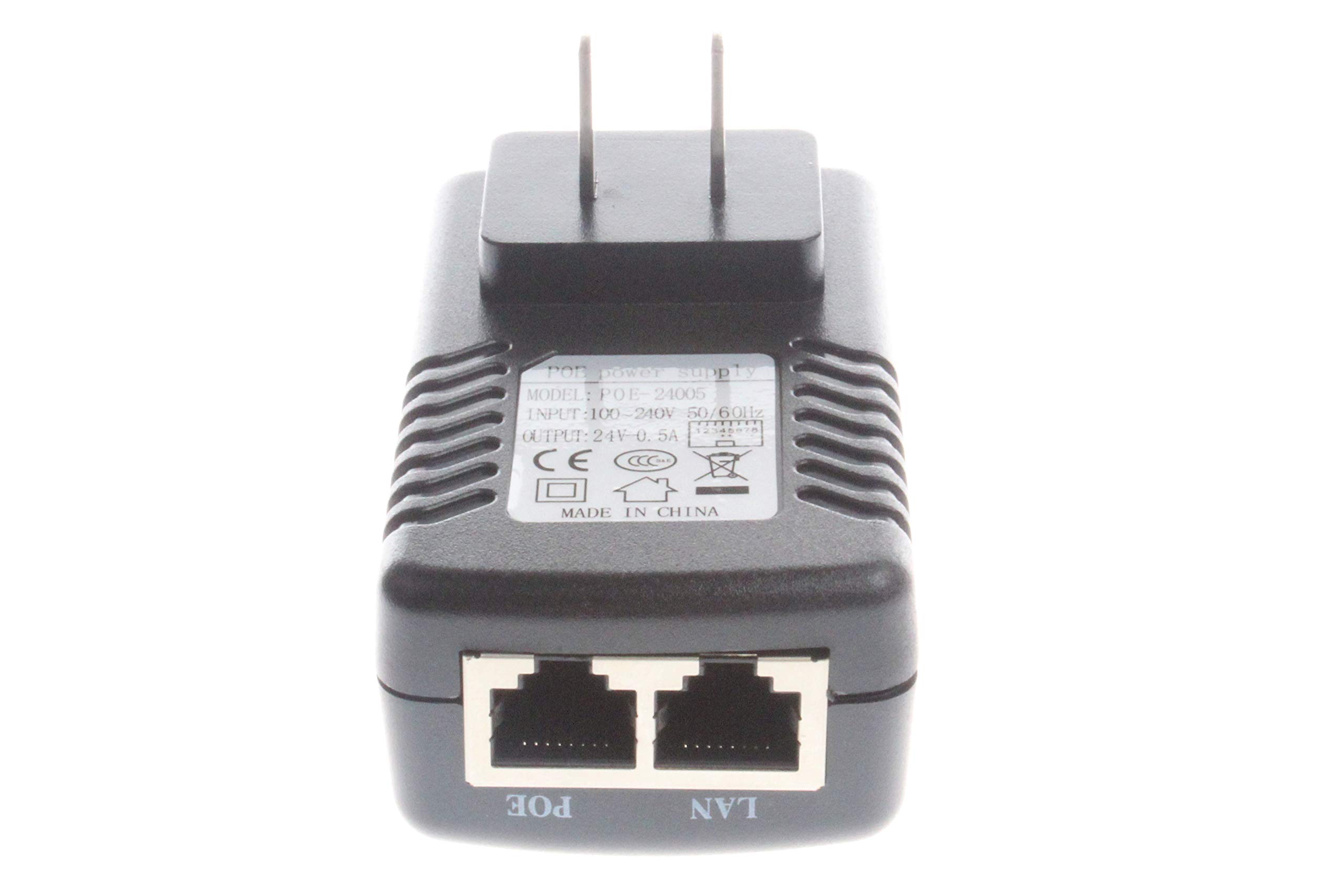 NOYITO 24V 0.5A PoE Injector Power Supply Adapter with Wall Plug IEEE 802.3af Compliant 10 100Mbps for IP Camera Voip Phones AP