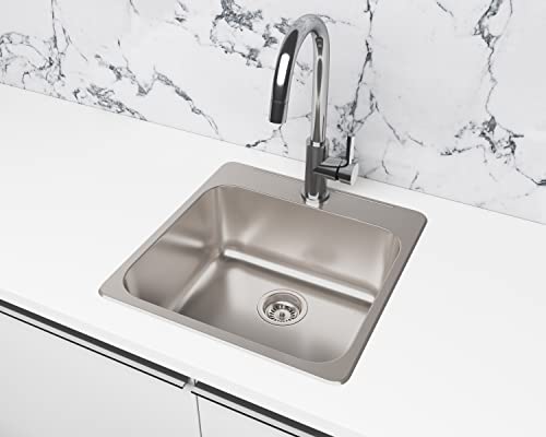 Cantrio KSS-2020 Stainless Steel Undermount Kitchen Sink, 20.5 x 20-Inch