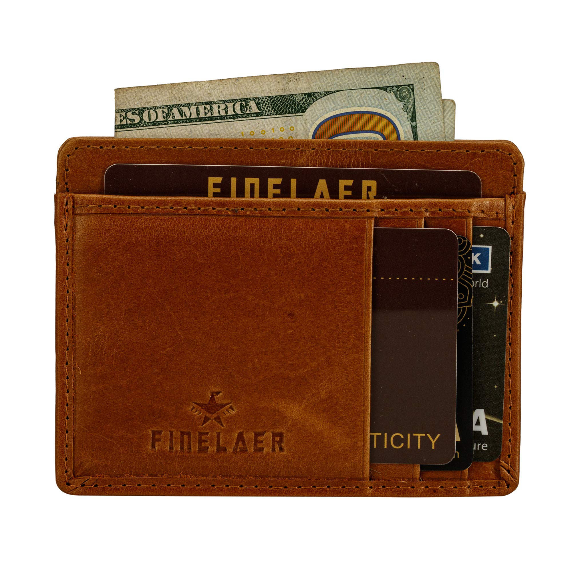FINELAER Leather Slim Front pocket Wallets For Women