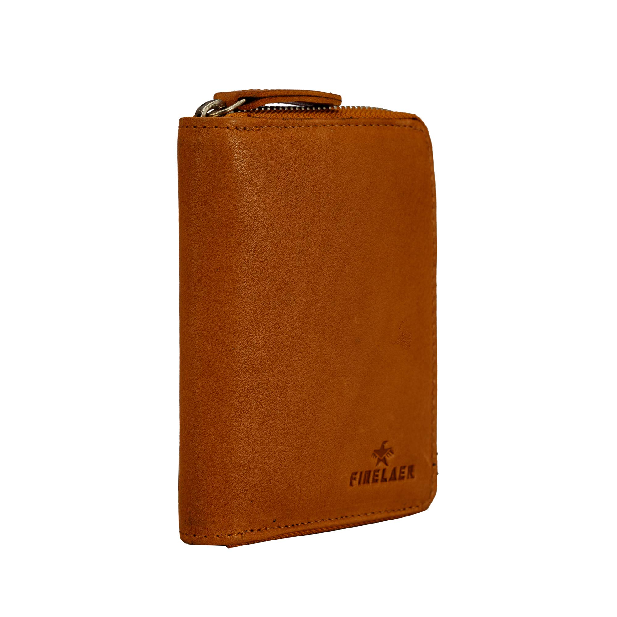 FINELAER Women Mustard Leather Small Wallet With Coin Pocket